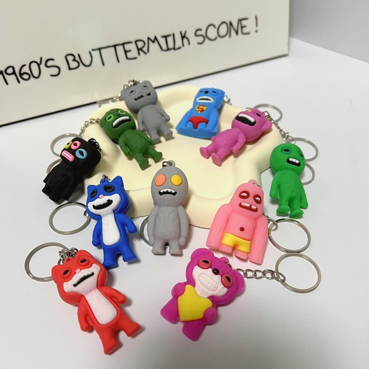 24Pcs Fuggler Keychain Blind Box mini funny ugly tooth monster key ring ...
