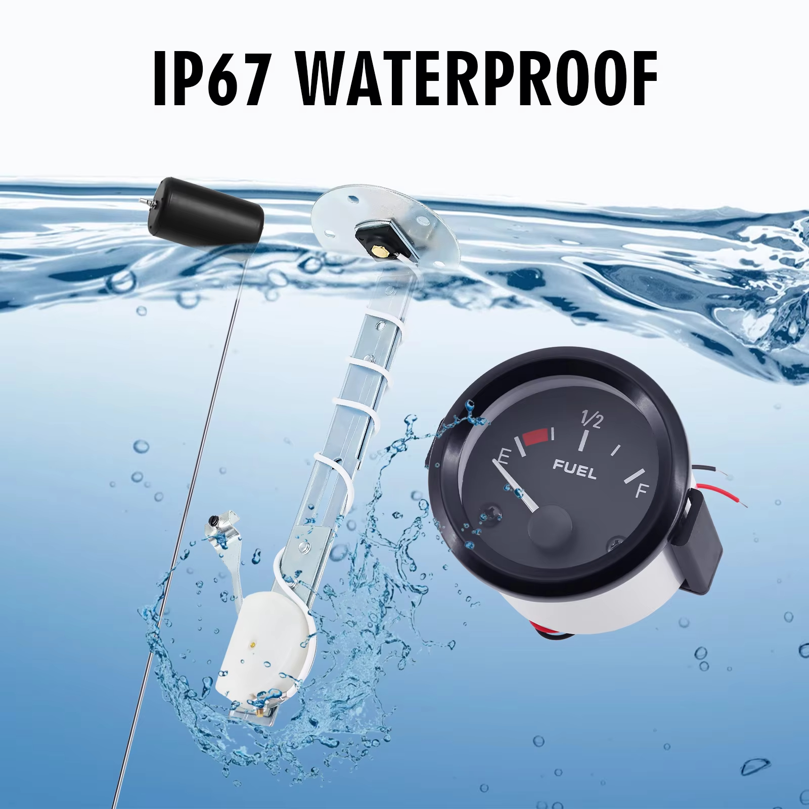 Universal 2" 52mm Fuel Level Gauge Car Vehicle Meter with Fuel Float ...