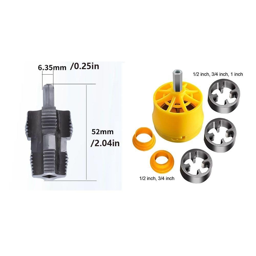 One Piece PPR Pipe Threading Kit with 1/2 3/4 1 Inch Dies Round Thread ...
