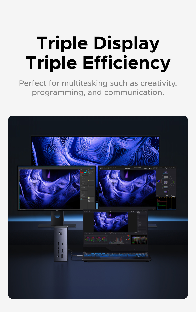 UGREEN 140W GaN Power 14-In-1 Docking Station DP 8K@30Hz HDMI 4K@60Hz ...