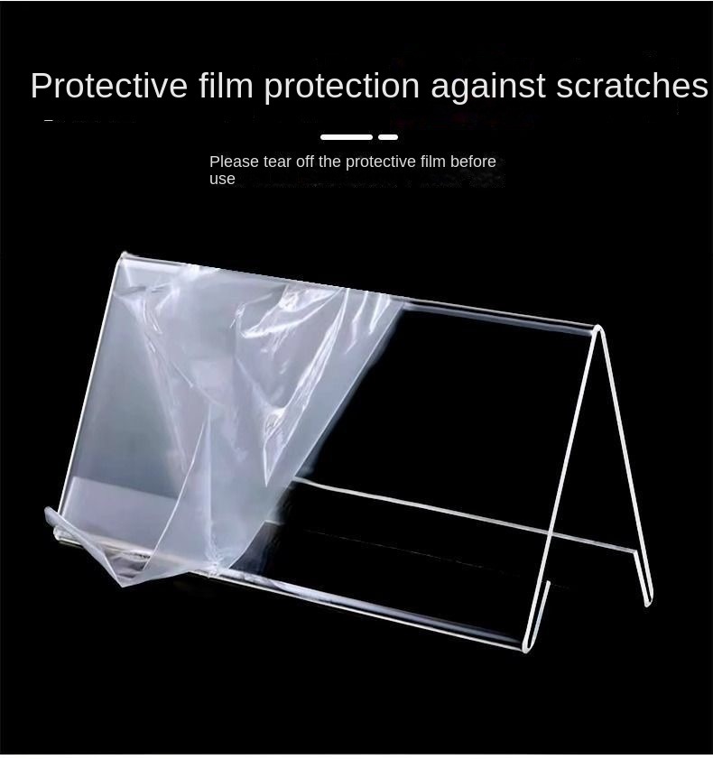 V-Shape Name Card Stand - Transparent Desk Display Holder 10pcs ...