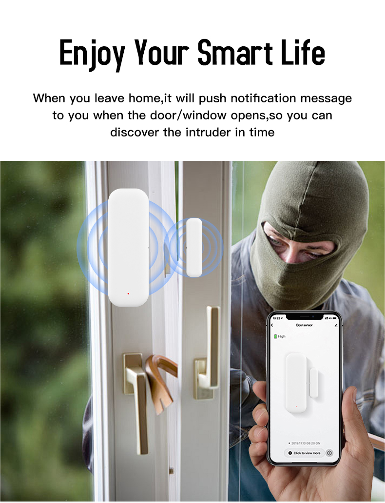 Zigbee/WiFi Window & Entry Sensor, Smart Open–Close Detector, Wireless ...