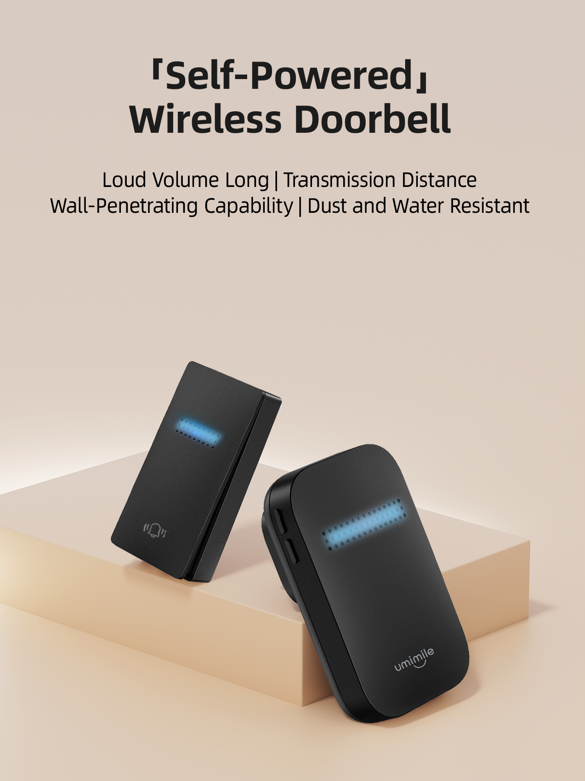 Umimile Doorbell Wireless No Need Battery Waterproof Intelligent Self ...
