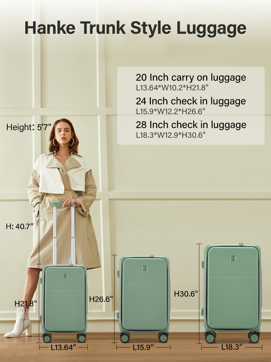 Hanke Luggage Bag Travel Front Opening Luggage 20inch PC Hardcase ...