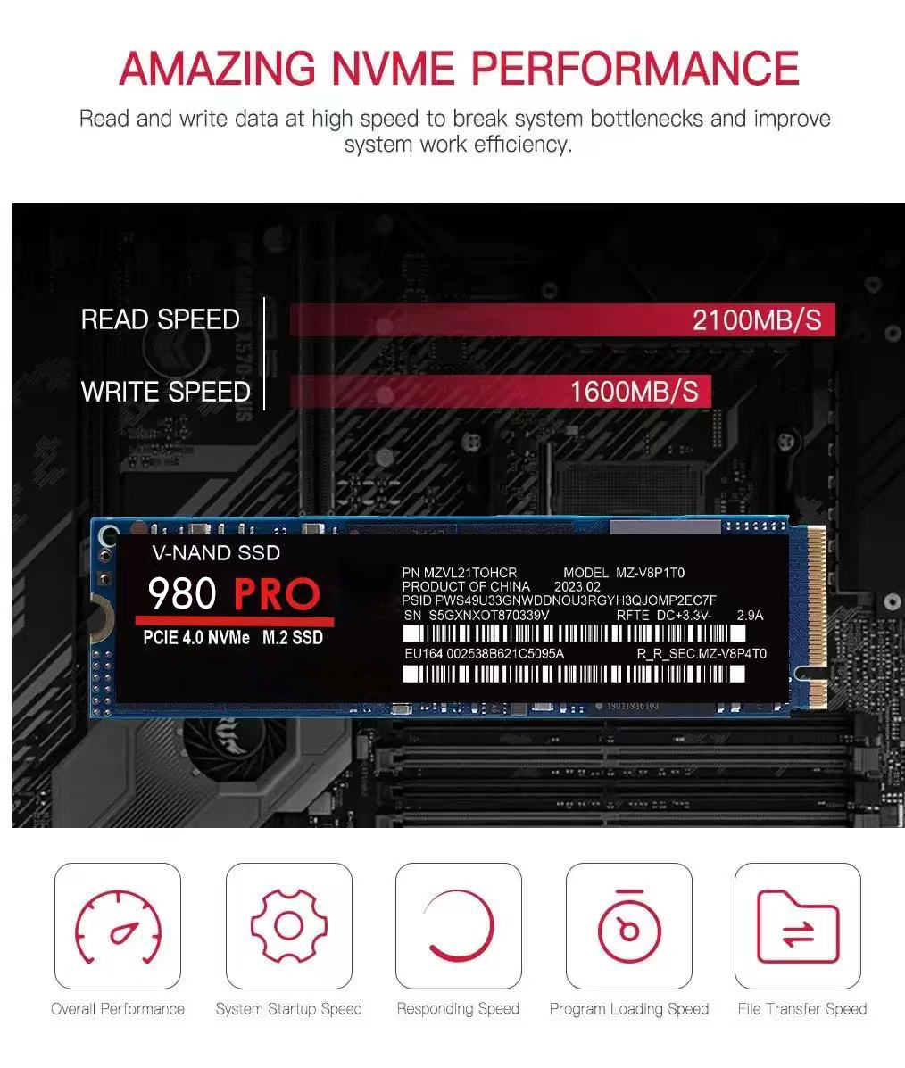 980 Pro PCIe 4.0 NVMe M.2 SSD 250GB 500GB Internal Solid State Drive V ...