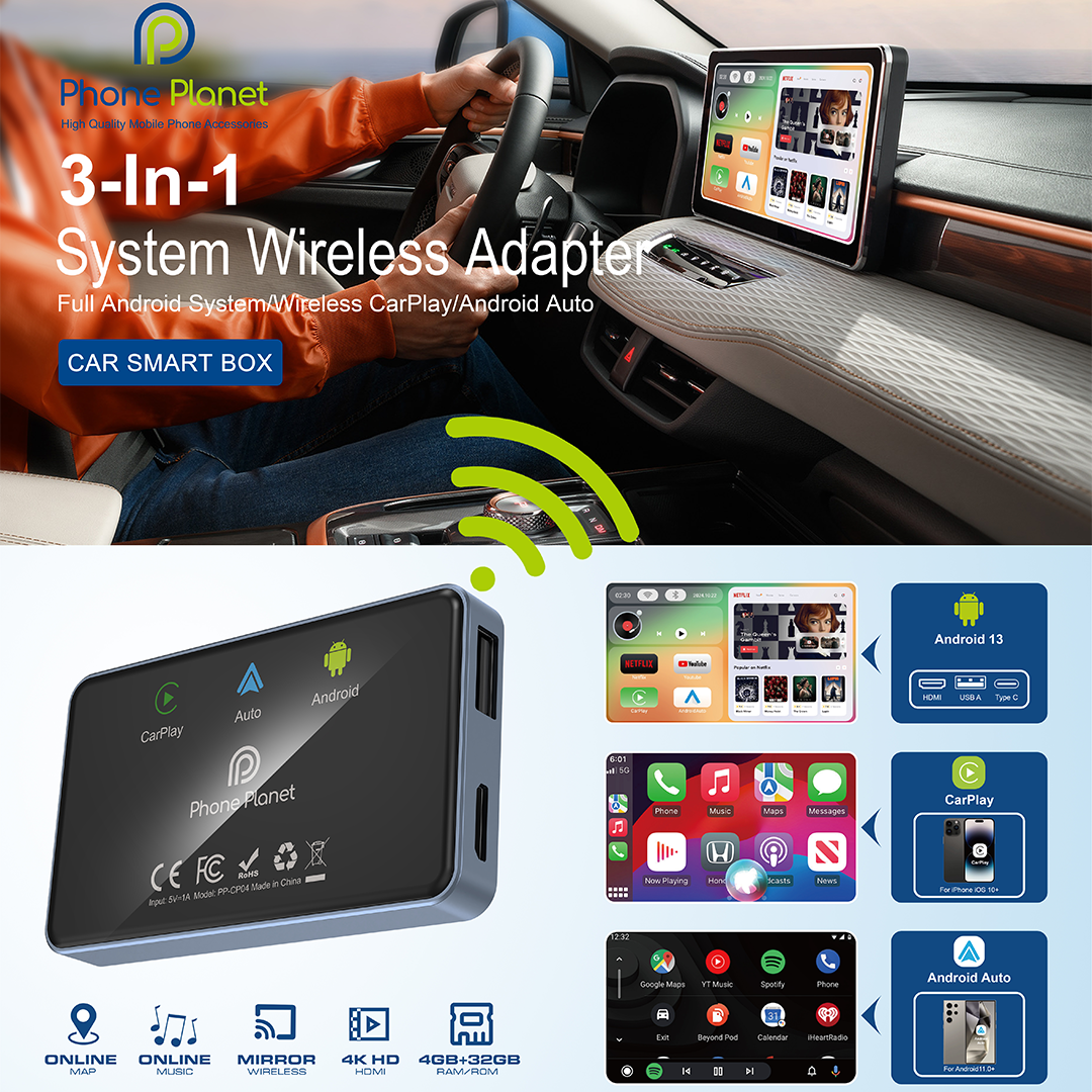 Phone Planet Car Smart Box PP-CP04 Wireless CarPlay/Android Auto 4K Old ...