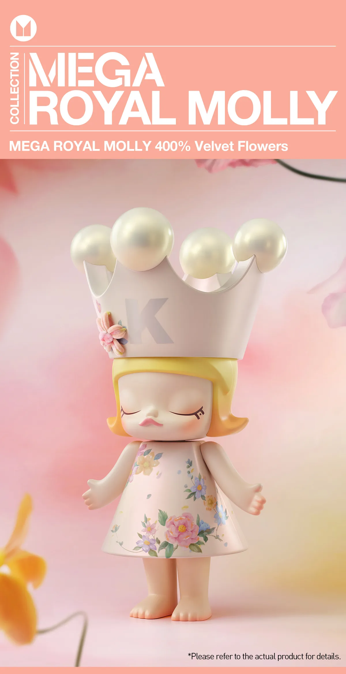 POPMART MEGA ROYAL MOLLY 400% Velvet Flowers / Huang Yuxing Bubbles ...