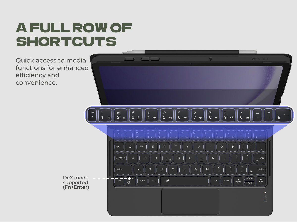 Dexnor for Samsung Galaxy Tab A9+ Plus Case with Keyboard, Ultra-Light ...