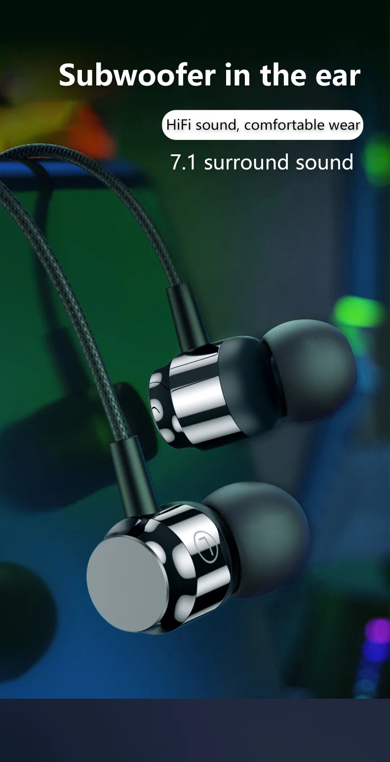 3.5MM/Type C Wired Headphones 90° L-shaped Structure Heavy Bass In-Ear ...