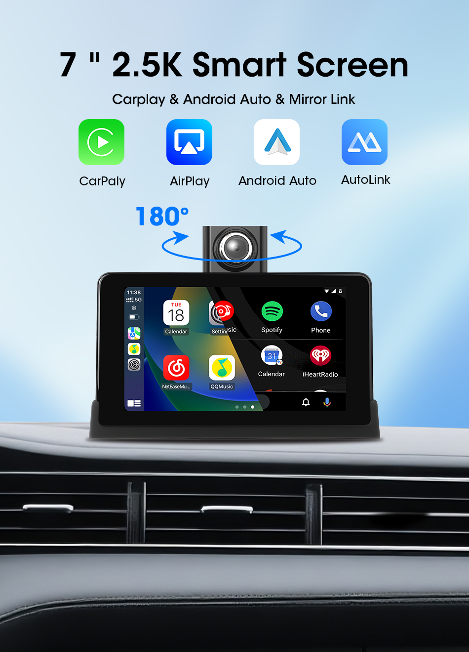 Jansite DVR Portable Driving Recorder Android Touch Screen Voice ...