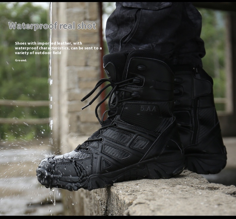 Safety Original special police boots with side zipper and steel toe for ...