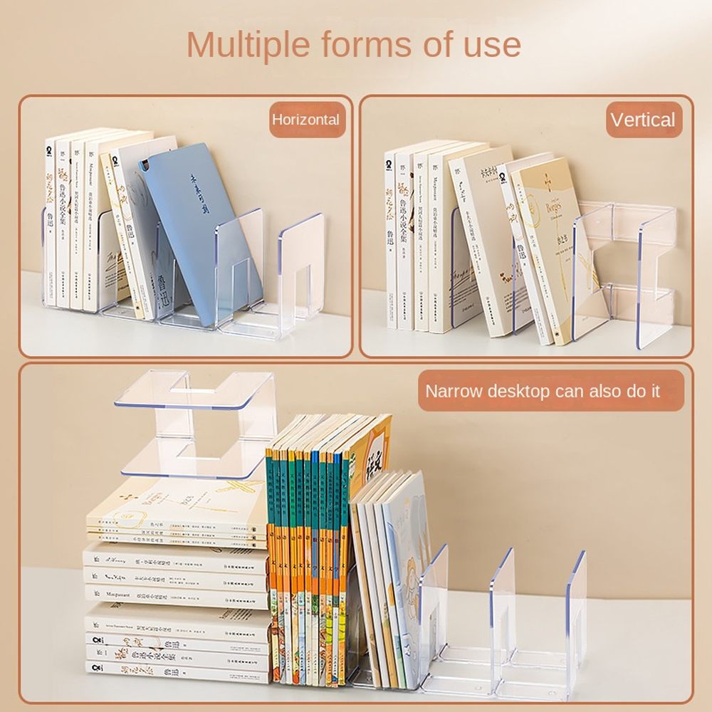 Transparent student desktop file rack partition with a 4-panel ...