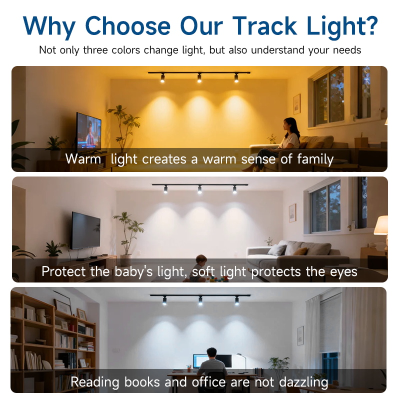 Led Track Light Set 50W 40W 30W 3 Color Track Lamp COB Rail Ceiling ...