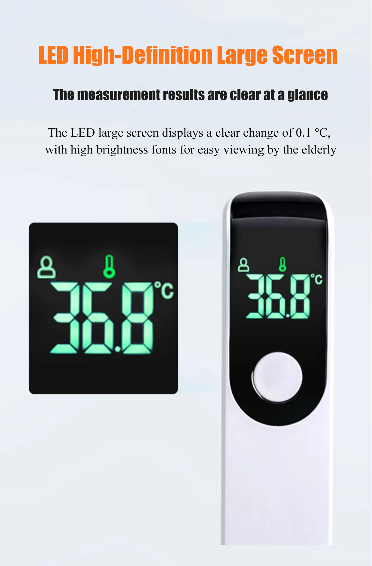 Handheld Infrared Thermometer With LED High-Definition Large Screen ...