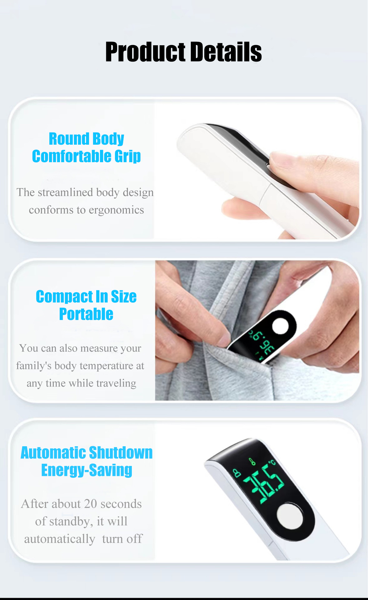 Handheld Infrared Thermometer With LED High-Definition Large Screen ...