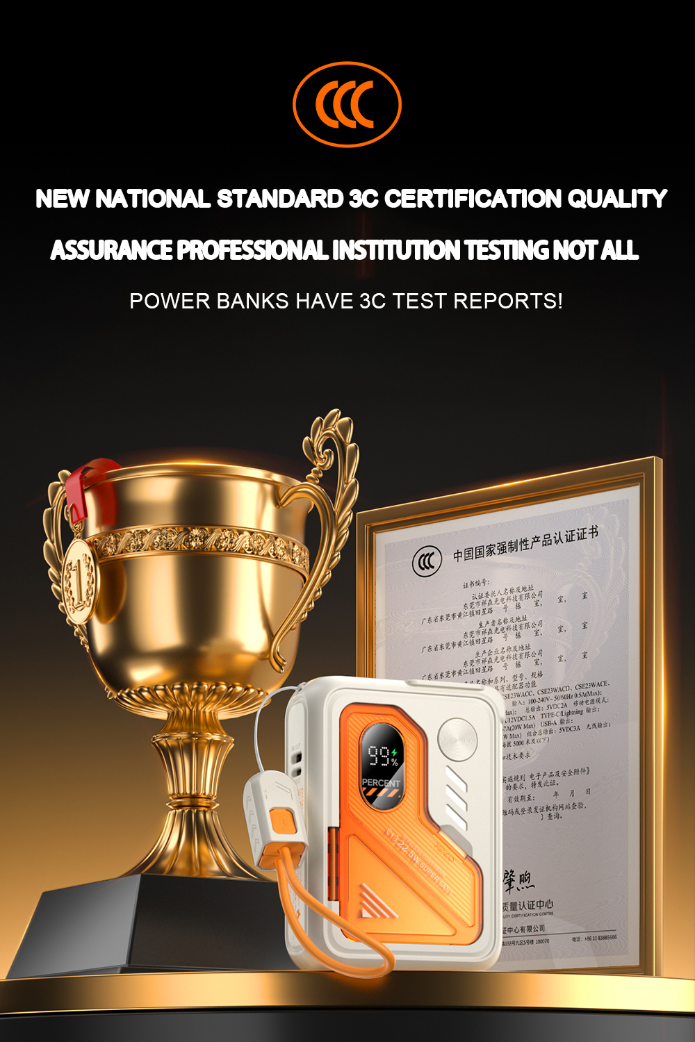 【CCC Certification】3c Powerbank 22.5W Fast charging 20000mah original ...