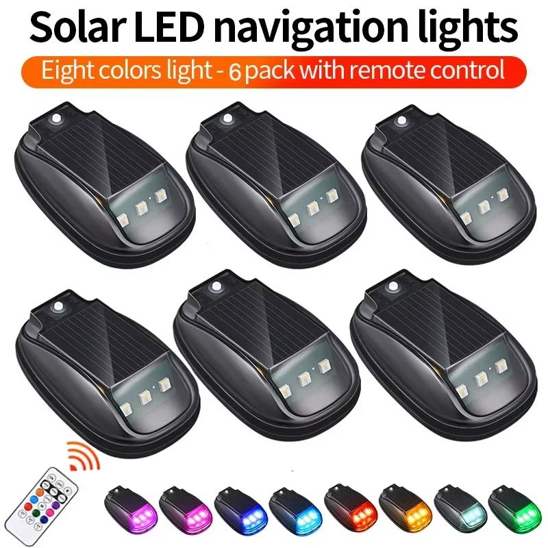 6Pcs Car Roof Lights, Car Solar Flashing Roof Light, With Remote ...