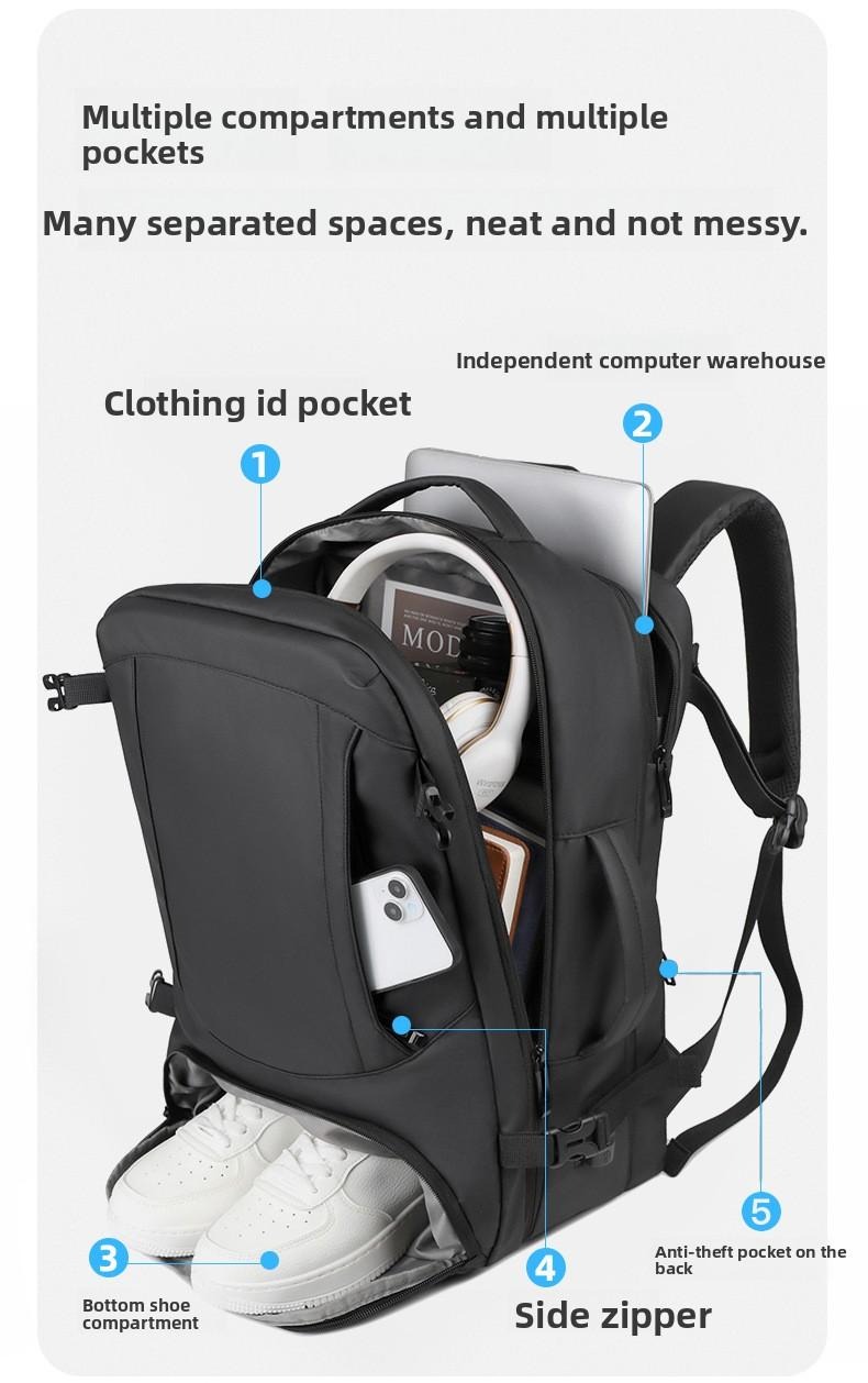 Waterproof 16 Inch Laptop Backpack 35L Expandable With USB Charging ...