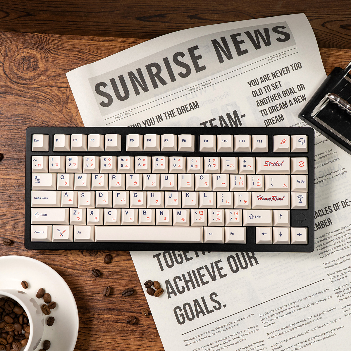 Baseball Theme Keycaps Japanese root Off-white PBT Cherry Profile ...