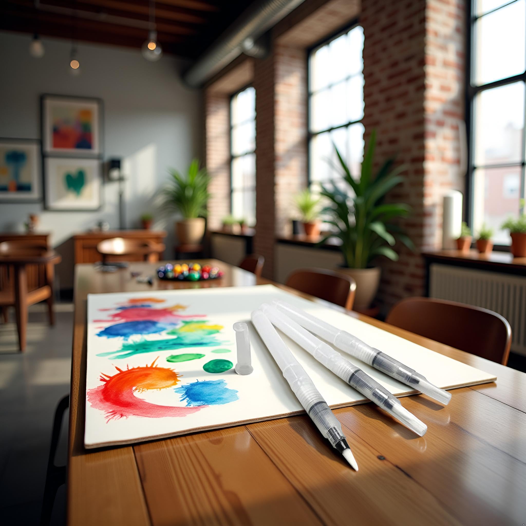 3,, 3Pcs Pen Berus Cat Air Lembut, Pen Air Boleh Isi Semula Kepala ...