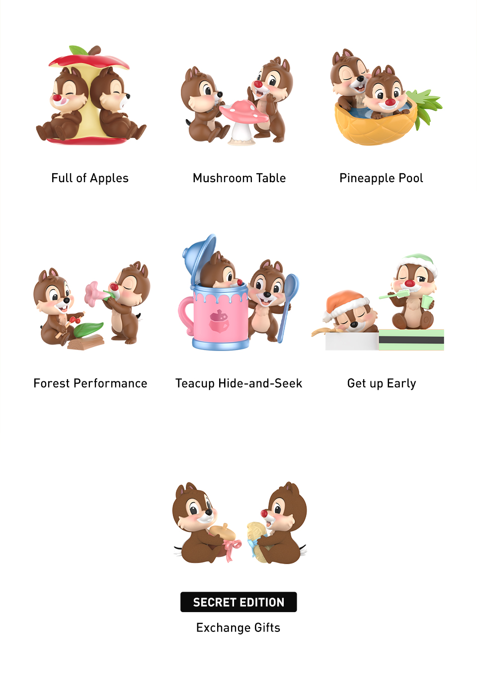 POP MART Disney Chip 'N' Dale Fun-loving Brothers Series Figures（whole ...