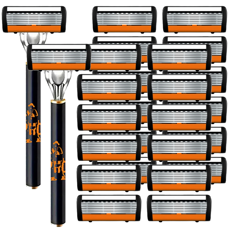Classic Hip-Hop Handle Shaver 6-Layer Safety Razor, ideal for men's ...