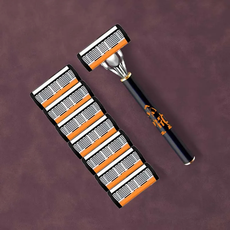 Classic Hip-Hop Handle Shaver 6-Layer Safety Razor, ideal for men's ...