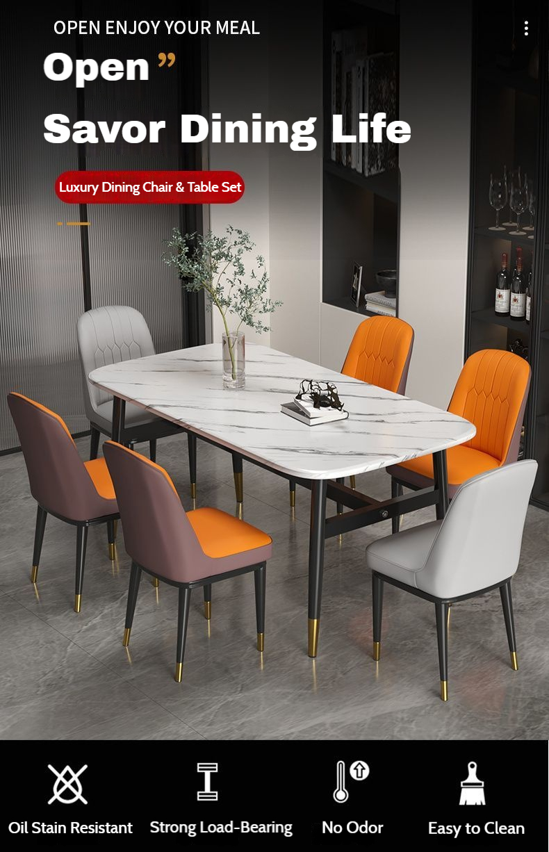 Luxury Dining Table Set 1 Table+4 Chairs Dining Table Set Home Living ...