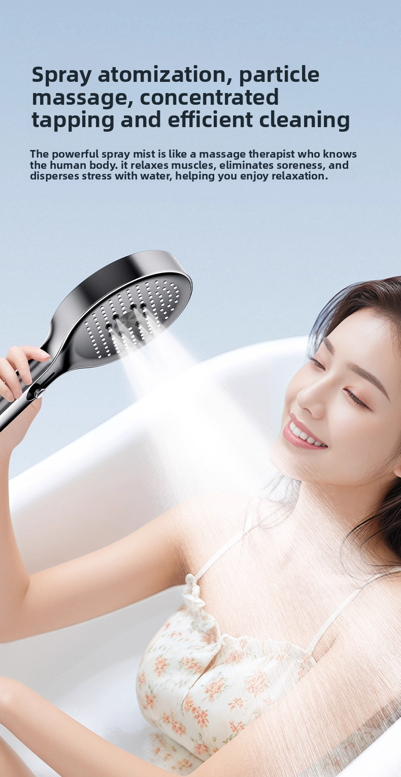 Echo Large panel pressurized showerhead，4-level adjustment, stepless ...