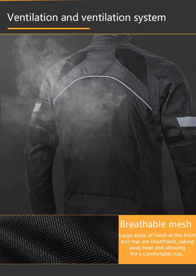Summer Motorcycle Jackets Men Mesh Breathable Body Armor With Back ...