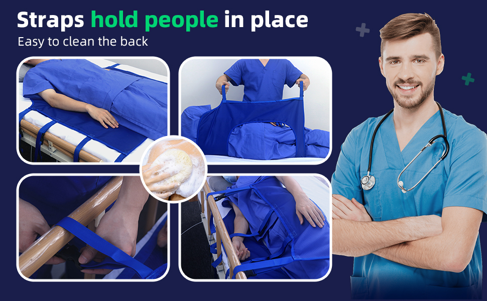 【UniHey】Bedridden Patient Lifting Transfer Belt Positioning Bed Pad Bed ...