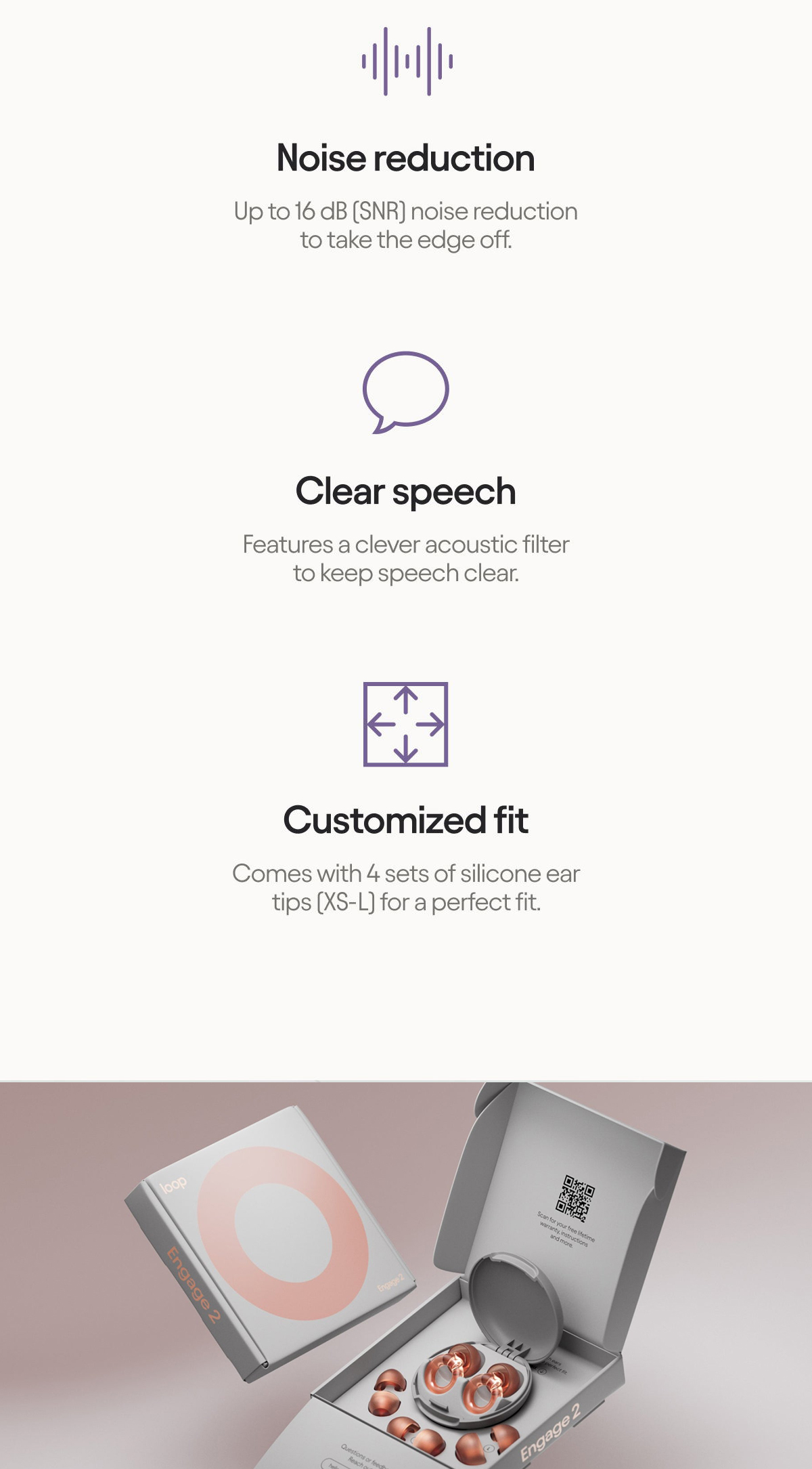 Loop Engage 2 Ear Plugs –Everyday Noise Relief with Clear Speech for ...