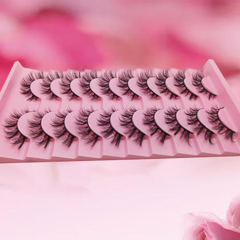 10 Pairs Winged Lashes, 0.31-0.47 Inch One-Piece Natural Curl, Mango ...