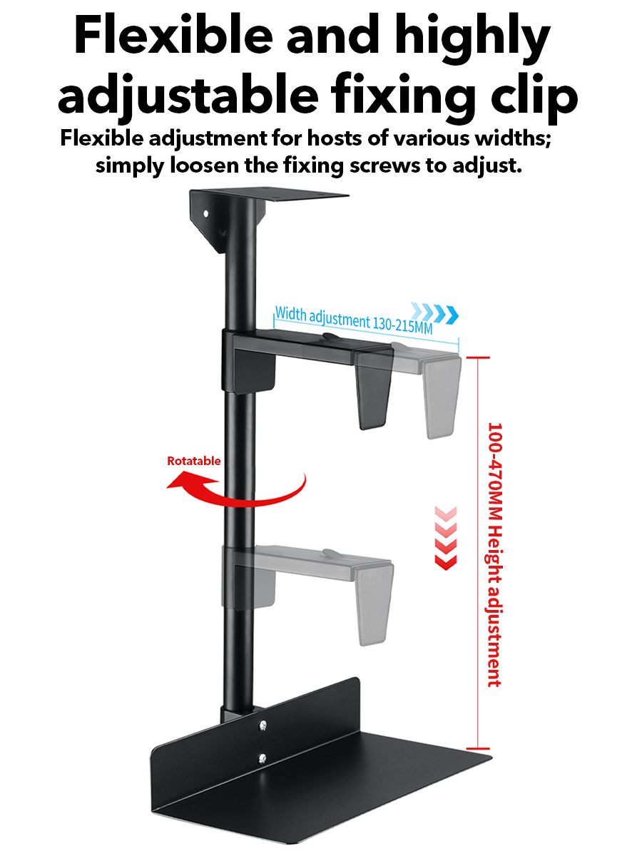 【2 Color】Under Desk PC Case Holder | Wall Side Computer CPU Hanging ...