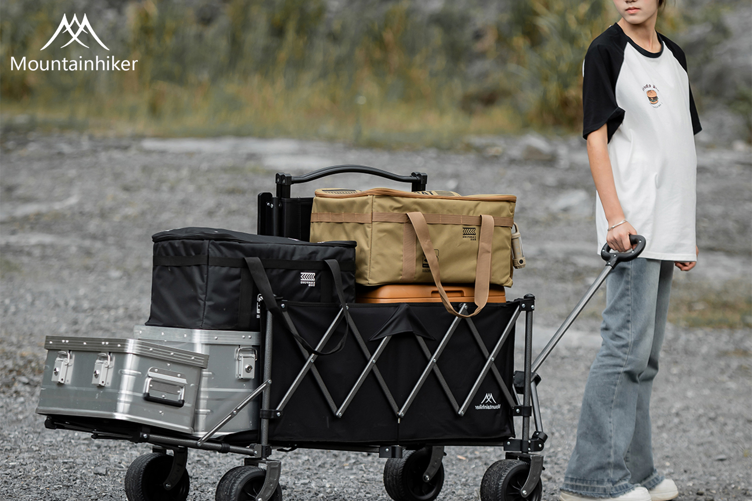 MOUNTAINHIKER 300L Outdoor Travel Cart Trolley Camper Foldable Trolley ...