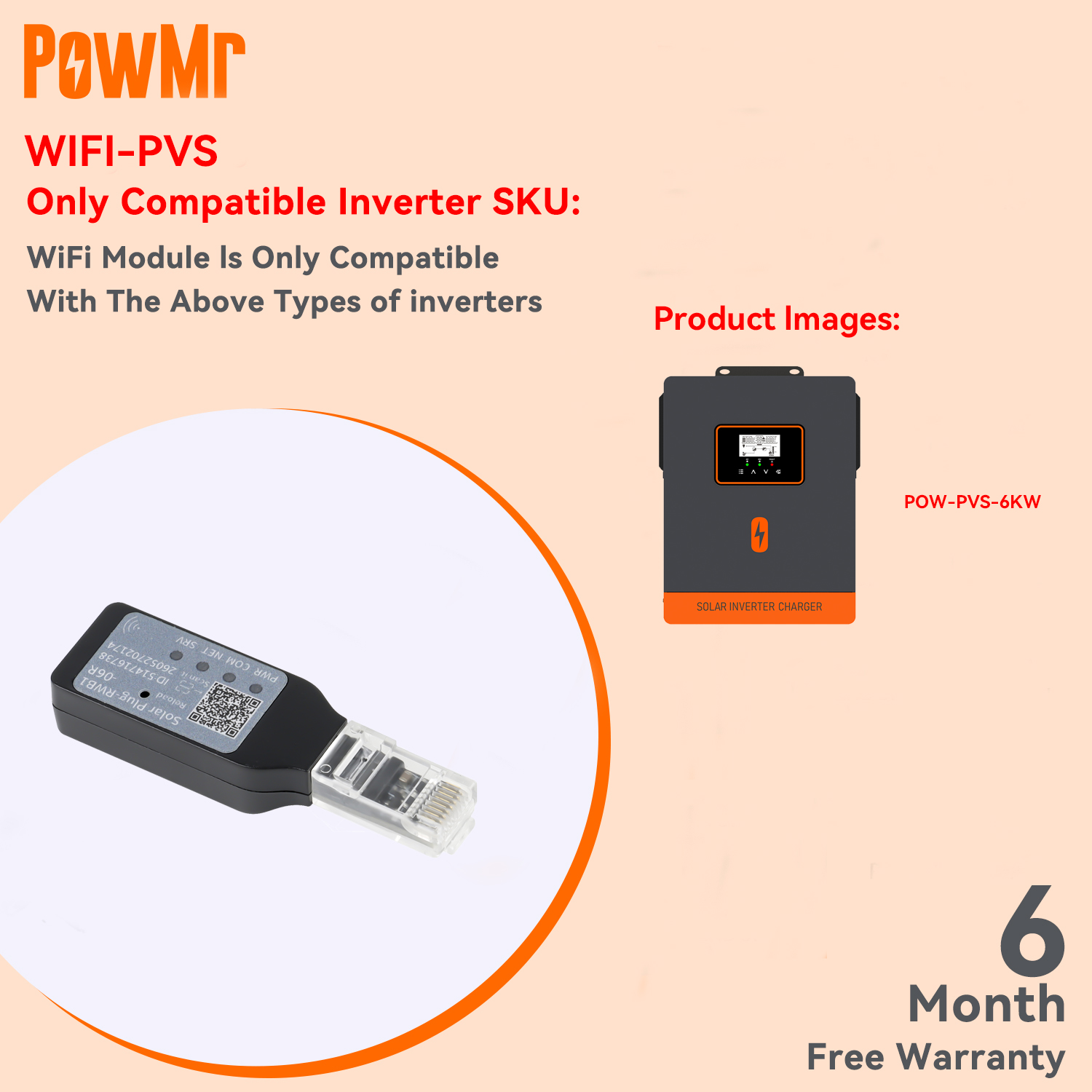 The PowMr WIFI module is used for solar hybrid inverters (please check ...