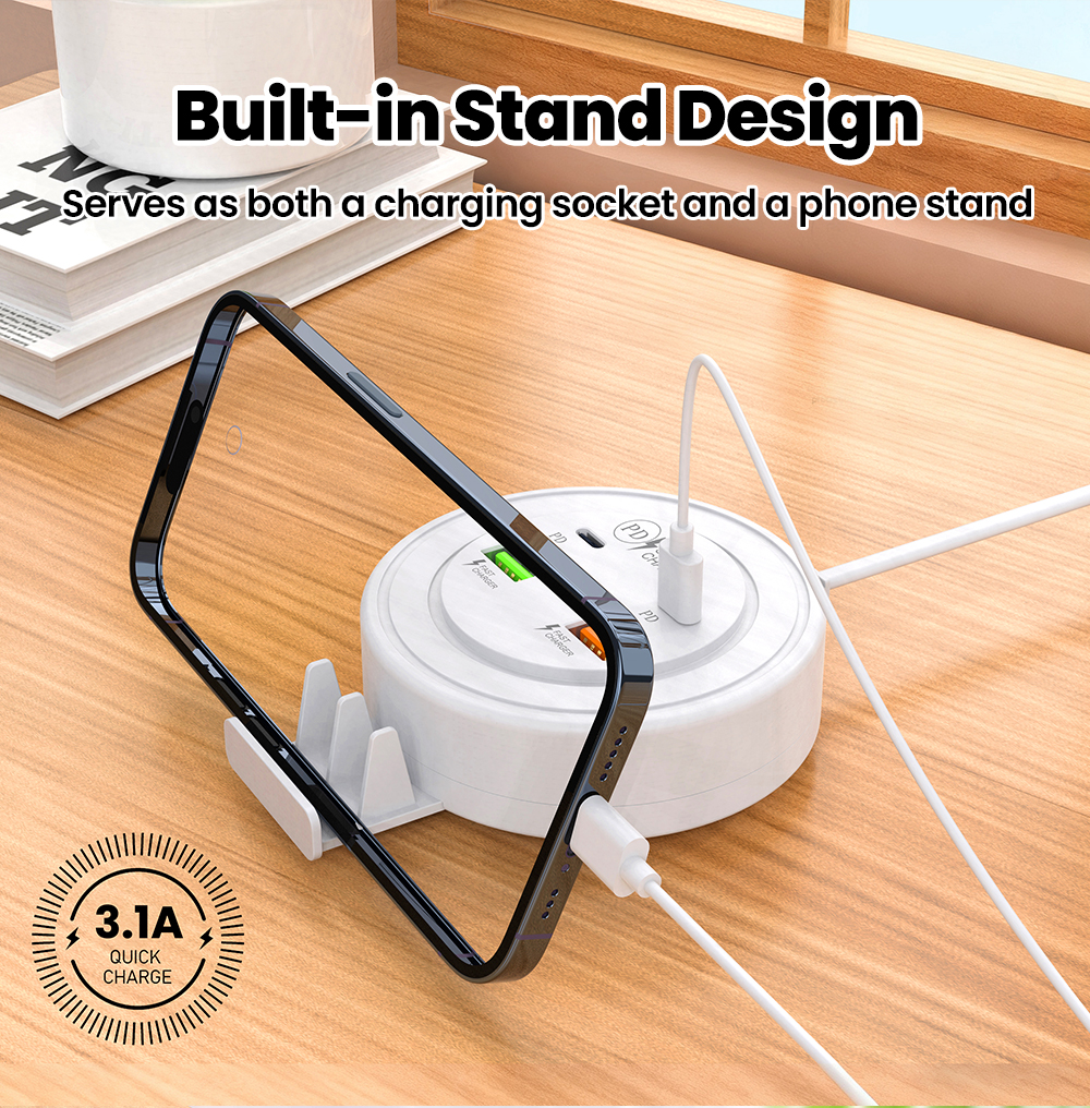 4 Ports Type C Quick Charging Socket USB Desktop Power Strip Home ...
