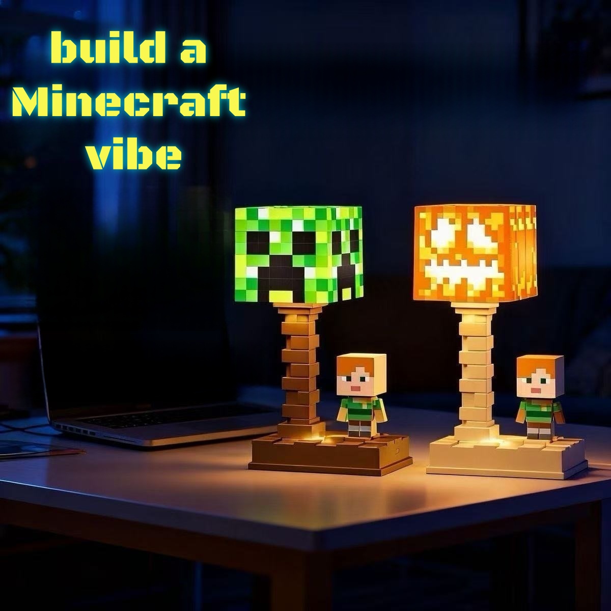Minecraft night light Pixel-style Creeper TNT Lamp TOY Rechargeable ...