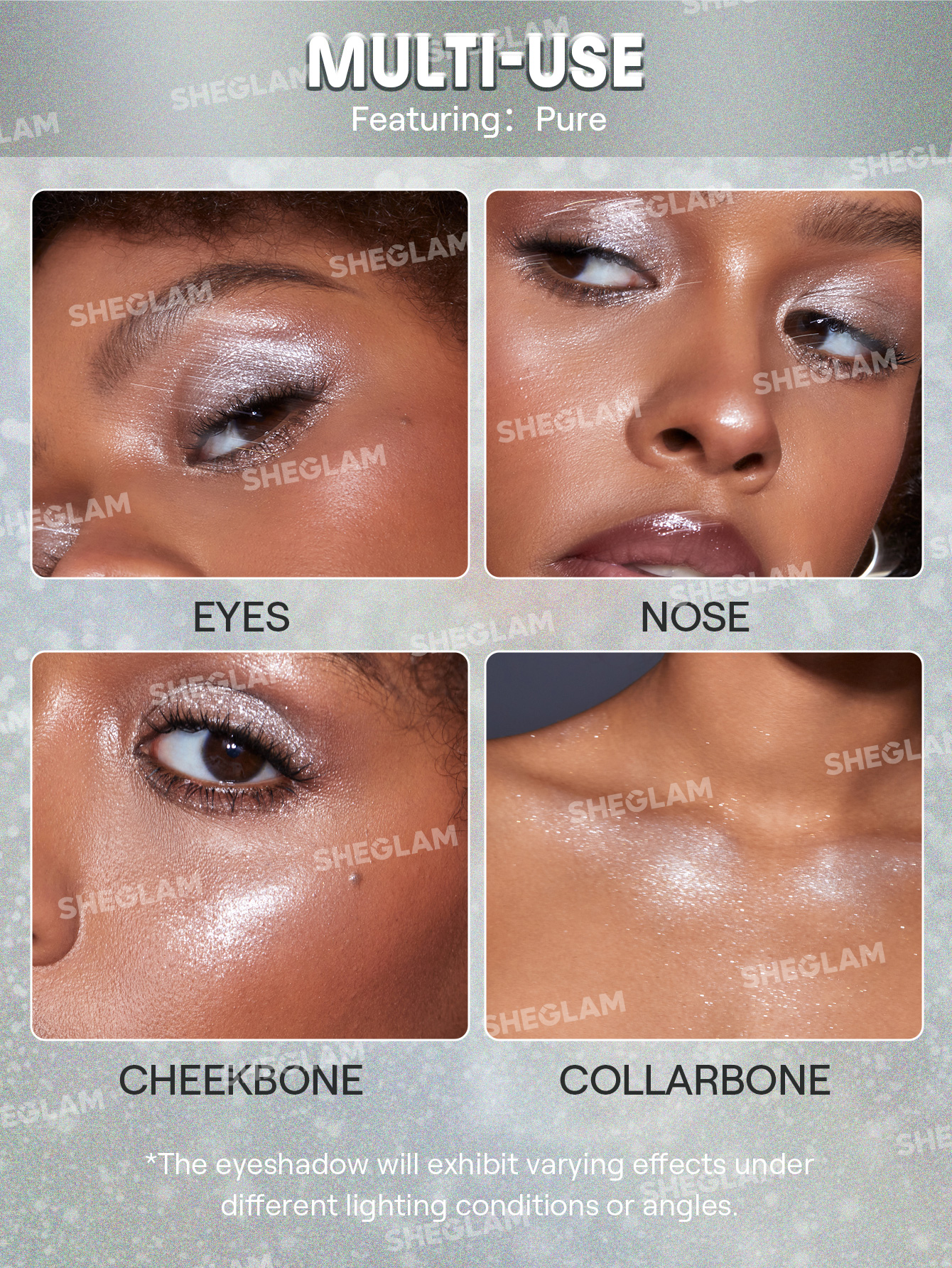 SHEGLAM Enigma Sparkly Glitter Eyeshadow Palette Lightweight Eye Shadow ...