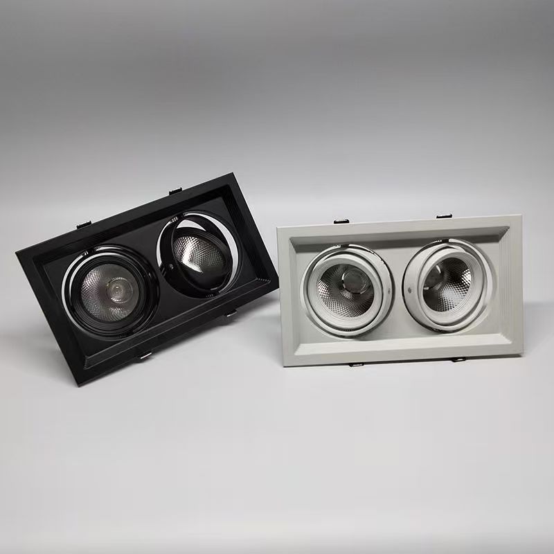 Rectangular LED Spotlight Three-Head COB Ceiling Light Commercial ...