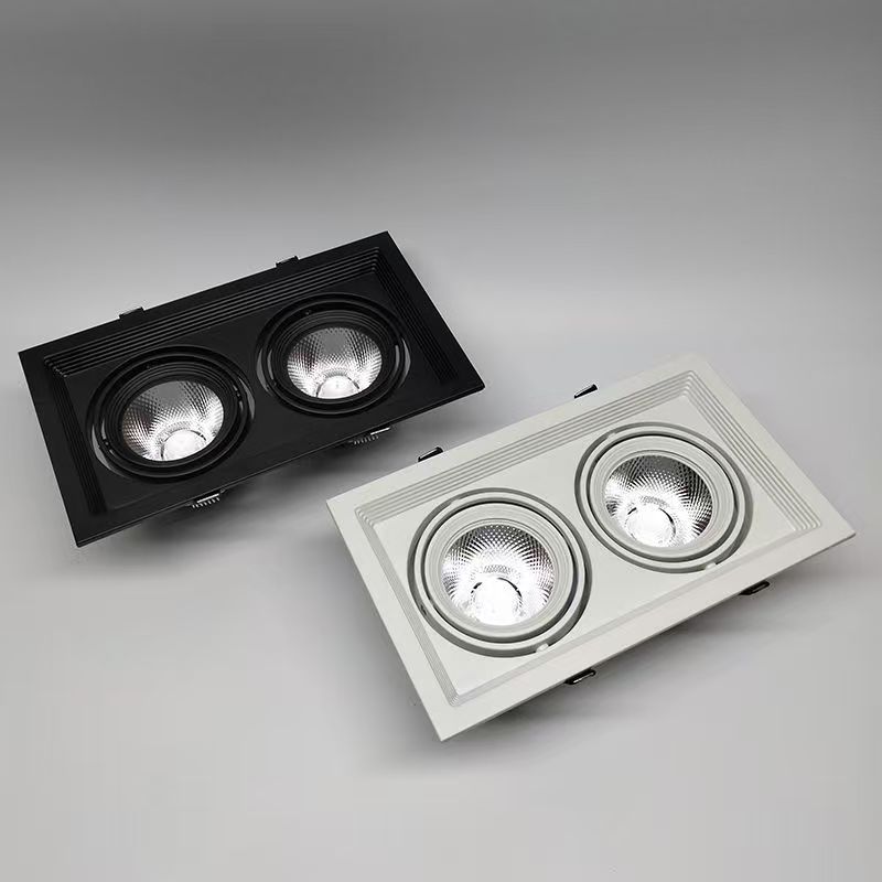 Rectangular LED Spotlight Three-Head COB Ceiling Light Commercial ...