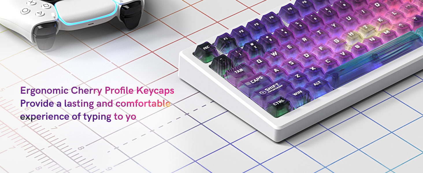 Womier Purple Transparent Keycaps 115 Keys MDA Profile Jelly Keycap Set ...