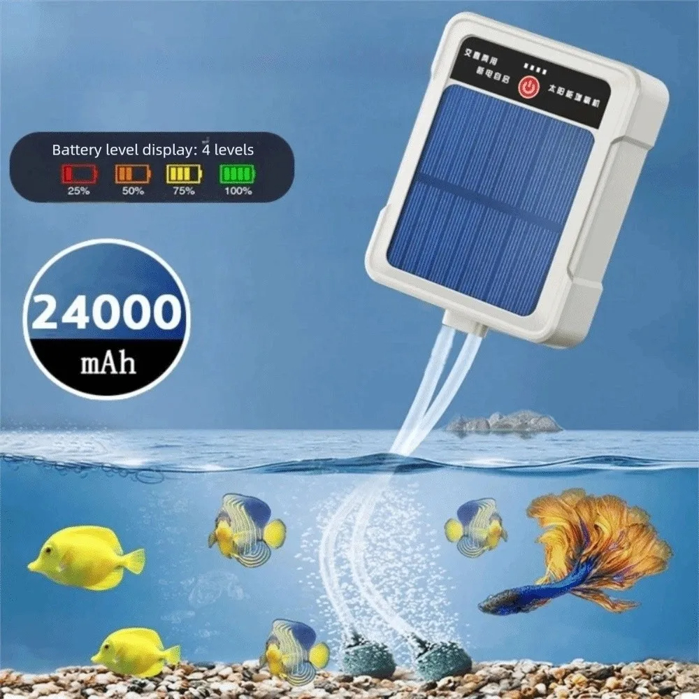 (Local Stock) Portable Solar Oxygen Pump USB Rechargeable High Power ...
