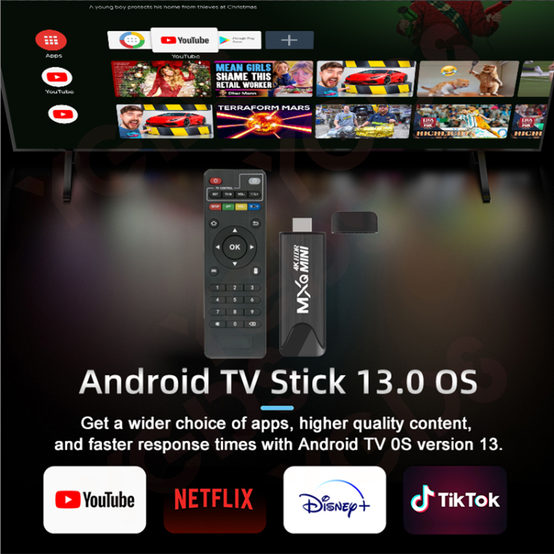 MXQ MINI TV STICK 16+256 HDR Ultra HD Display Plug & Play Built-in ...