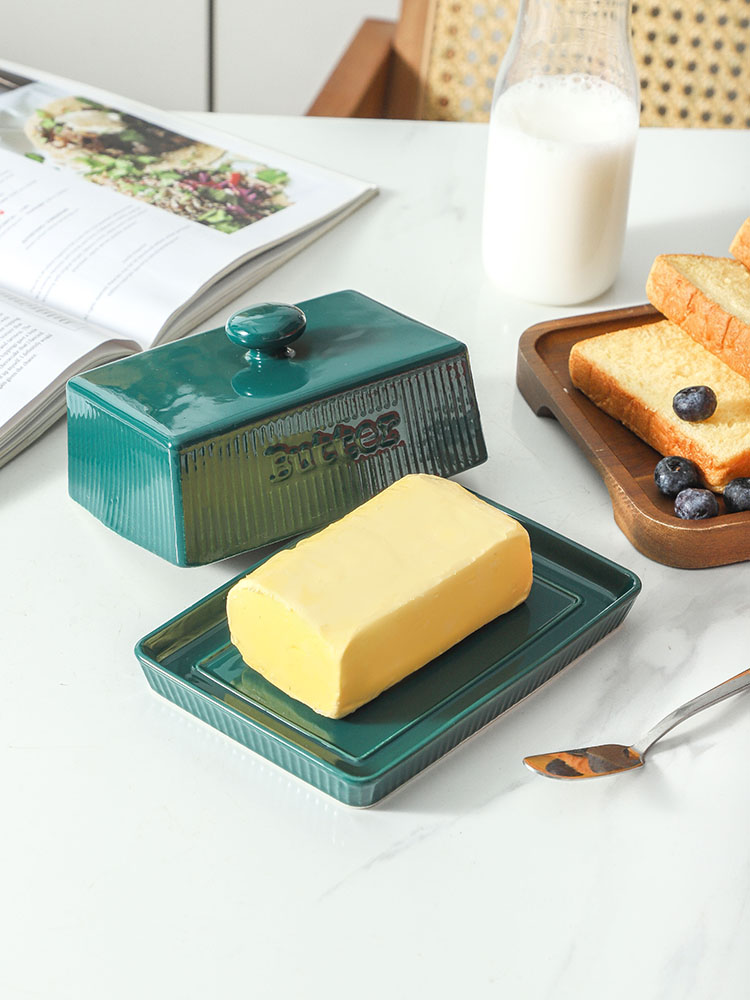 MBB Ceramic Butter Box with Lid & Free Knife - Perfect for Storing ...