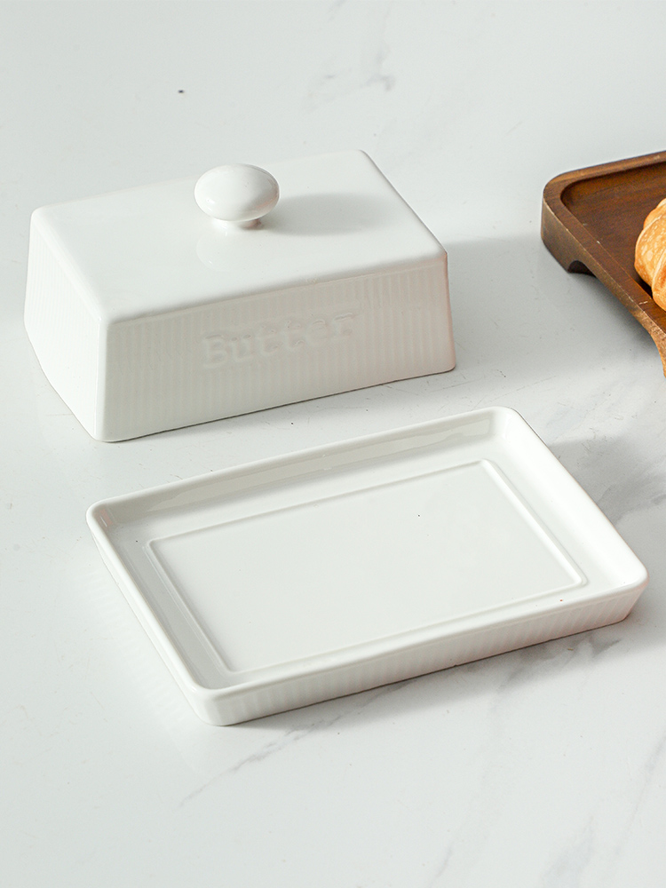 MBB Ceramic Butter Box with Lid & Free Knife - Perfect for Storing ...