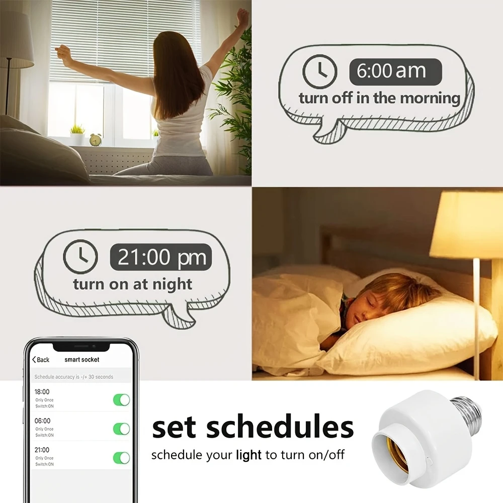 Tuya Wifi Intelligent Wireless Remote Control Lamp Holder E27 Lamp ...
