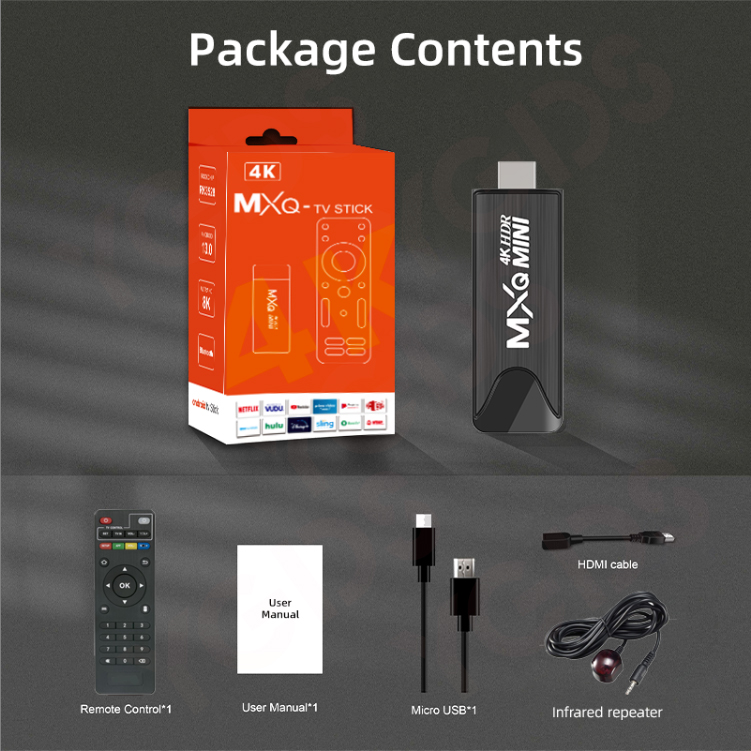 MXQ MINI TV STICK 16+256 HDR Ultra HD Display Plug & Play Built-in ...