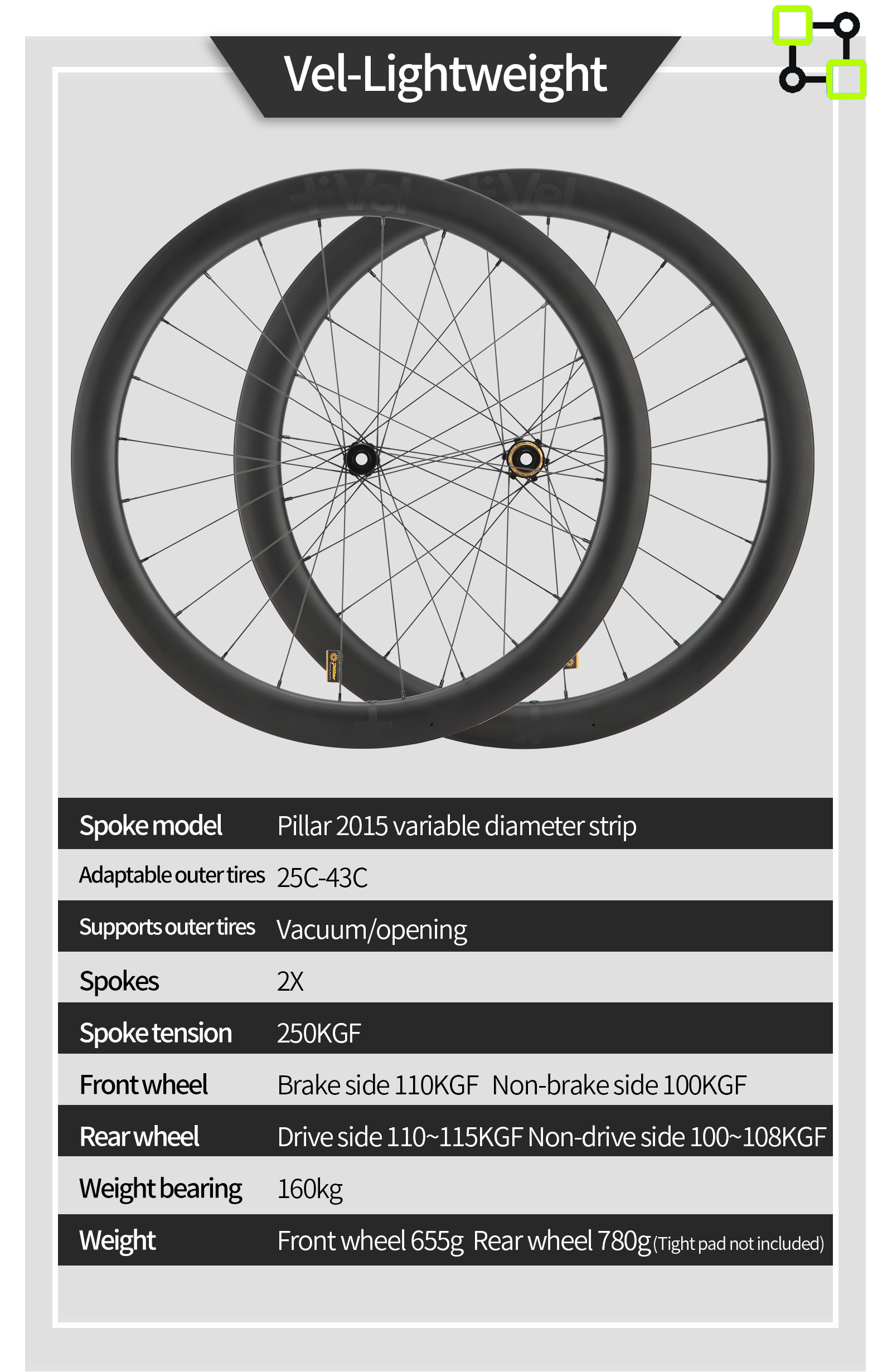 VEL Carbon Fiber Road Bike Wheelset Disc Brake 36T Ratchet Lightweight Aero Rim Center Lock Thru ...