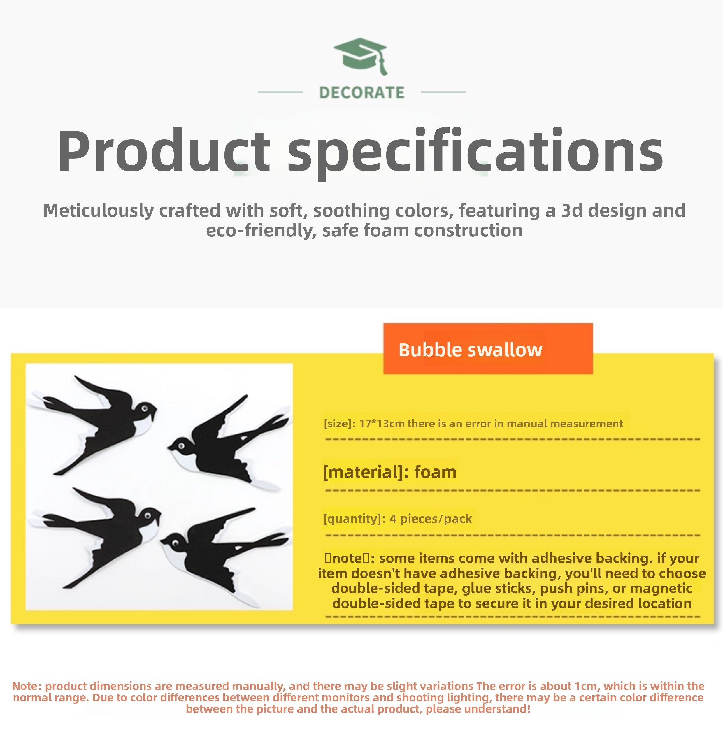 EVA foam cartoon cute insect bird animal wall decoration kindergarten ...